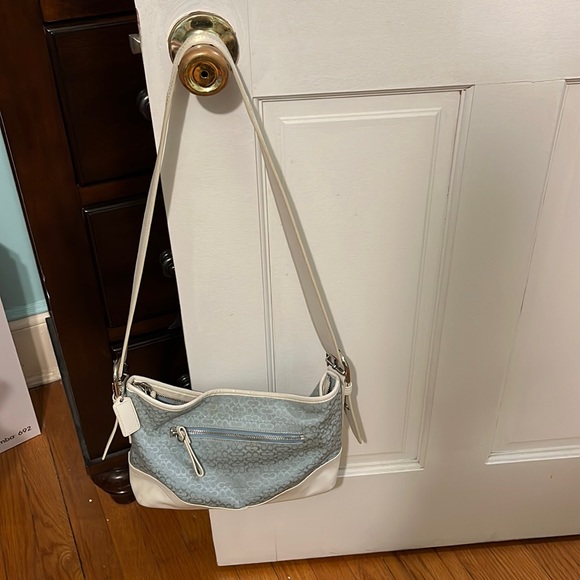Coach | Bags | Coach Light Blue And White Bag Just Like Picture Used ...